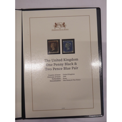 Harrington & Byrne stamp set penny black and two pence blue