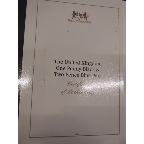 Harrington & Byrne stamp set penny black and two pence blue