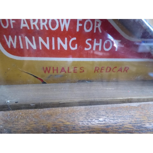 Mid 20thC oak cased penny slot machine - Whales, Redcar
