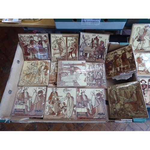 Victorian pictorial ceramic tiles - Shakespeare characters -Copeland? (11)