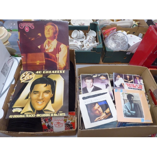 2 boxes of vinyl LP and 7" single records