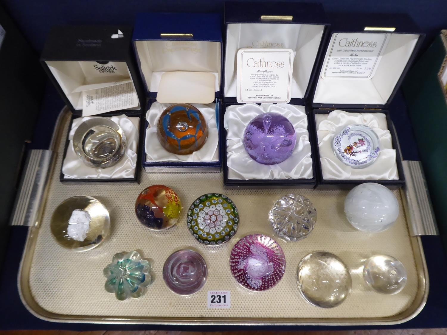 Glass paperweights - Caithness etc. (14)