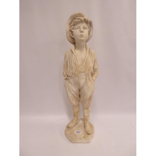 Plaster victorian boy statue