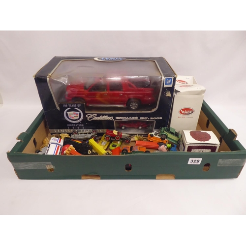 Model cars - Anson Cadillac, Matchbox, Wade, Camelot figures etc.