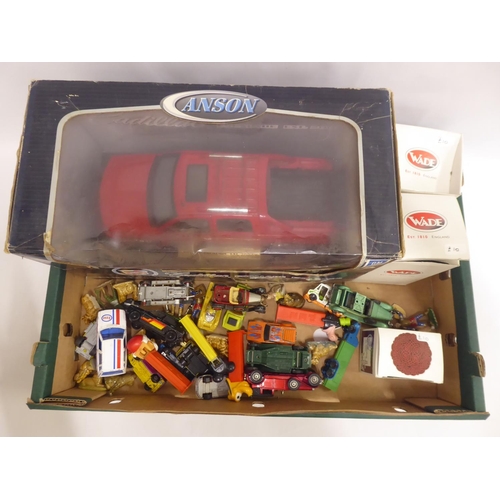 Model cars - Anson Cadillac, Matchbox, Wade, Camelot figures etc.