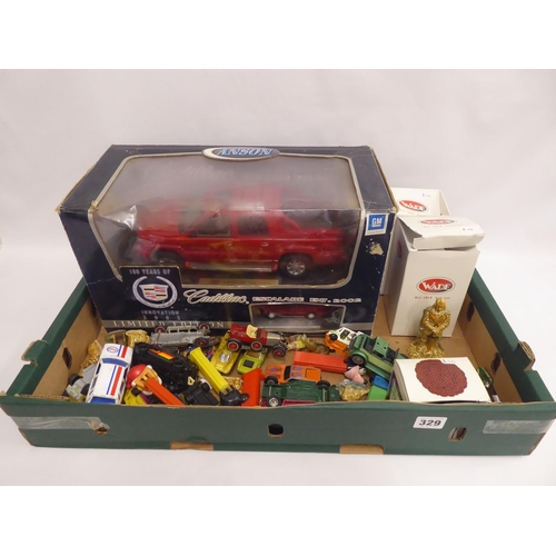 Model cars - Anson Cadillac, Matchbox, Wade, Camelot figures etc.