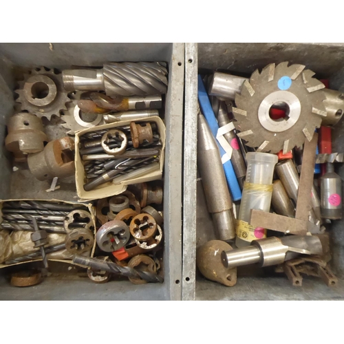 4 boxes of engineering cutters, drill bits etc.