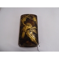 Japanese lacquered tortoiseshell cigar case decorated with pheasants ...