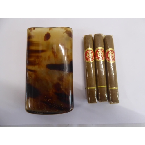 Japanese lacquered tortoiseshell cigar case decorated with pheasants ...