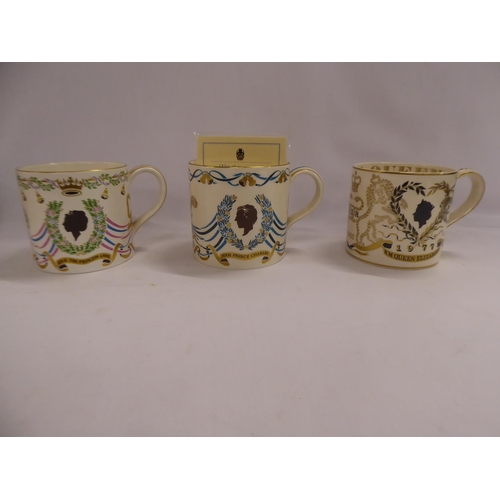 Collection of limited edition Wedgwood commemorative tankards ...