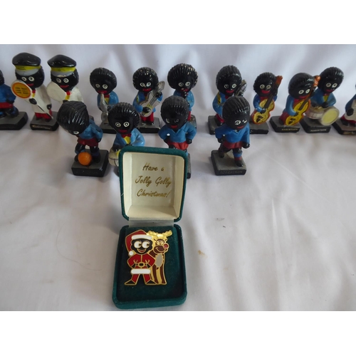 Collection of Robertson golly figures - footballers, musicians etc.