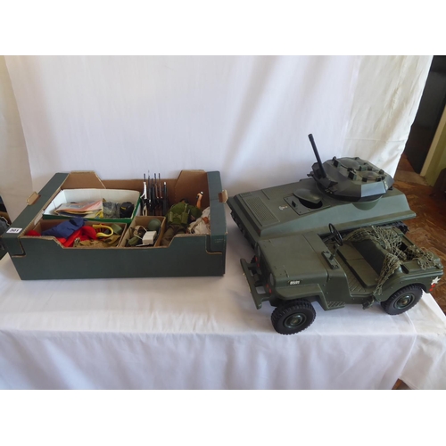 Action Man Palitoy scorpion tank, Hasbro Pawtucket jeep, soldier ...