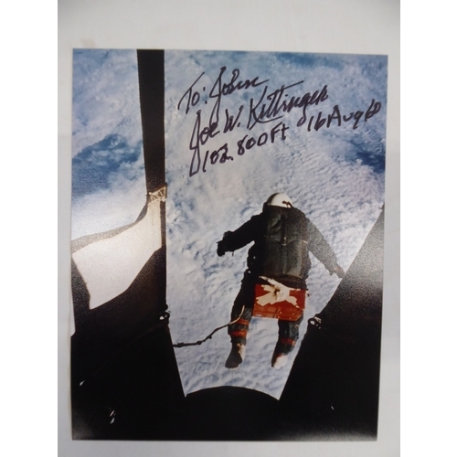 Signed photograph of record setting skydiver and USAF pilot Joseph ...