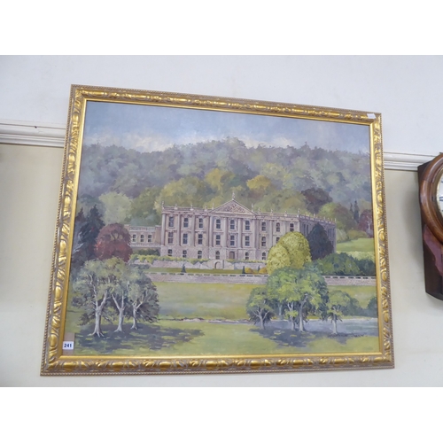 Oil on canvas 'Chatsworth House' - Ian Kent 1983