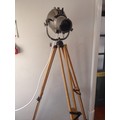 Mid 20thC Strand electric stage/studio light on wooden tripod stand