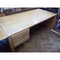 Large light oak office desk