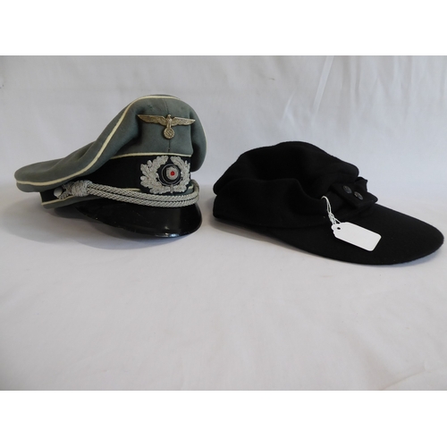 German WWII officers cap with badge and M43 cloth cap (2)