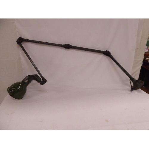 Vintage Mex-Elek enamelled workshop angle lamp