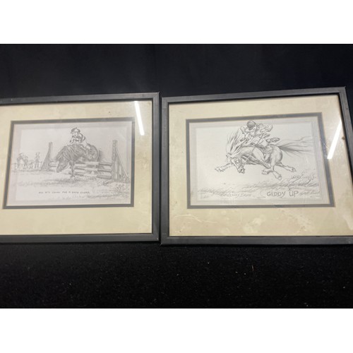 2 x Comedy Sketch Prints By Lesley Bruce