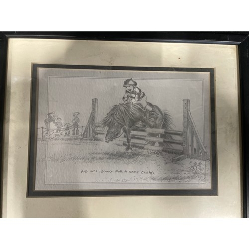 2 x Comedy Sketch Prints By Lesley Bruce