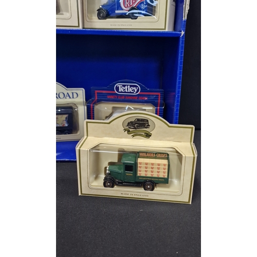 A selection of Lledo collectable advertising vans includes Teltley ...