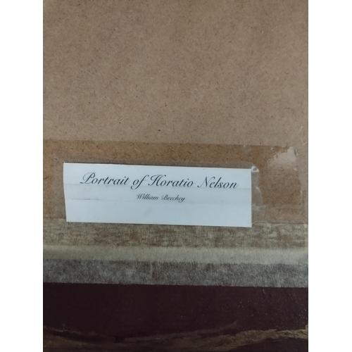 Vintage Framed Print of a Portrait of Horatio Nelson by William Beechey