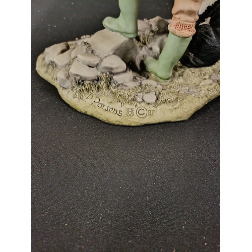 Rare Heredities Shepherd Farmer Sheepdog Lamb Sheep Farm Figurine ...