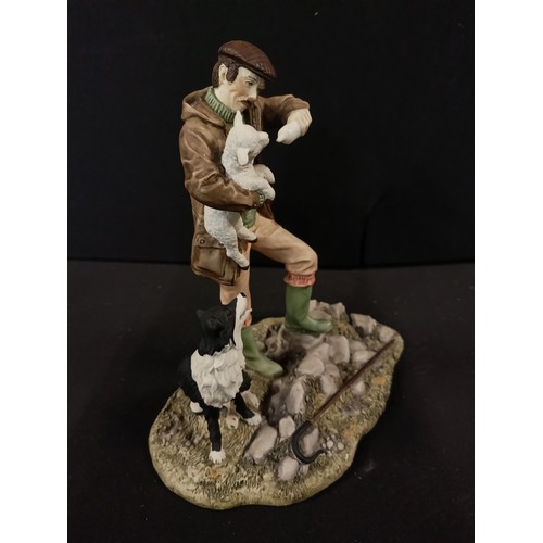 Rare Heredities Shepherd Farmer Sheepdog Lamb Sheep Farm Figurine ...