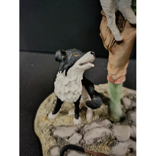 Rare Heredities Shepherd Farmer Sheepdog Lamb Sheep Farm Figurine ...