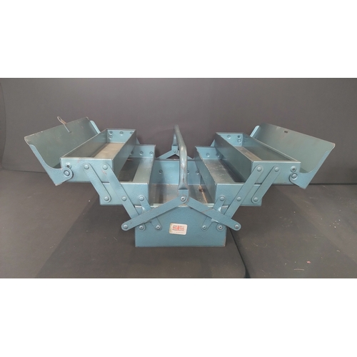 Counter lever tool box closed measurements 8.5 inches high and 16.5 length