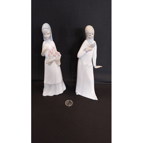Vintage porcelain lady figurines made in Spain measures 24 cm high ...