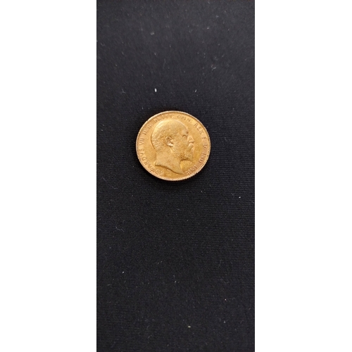 1908 Gold Sovereign Coin, weight approx 7.99g