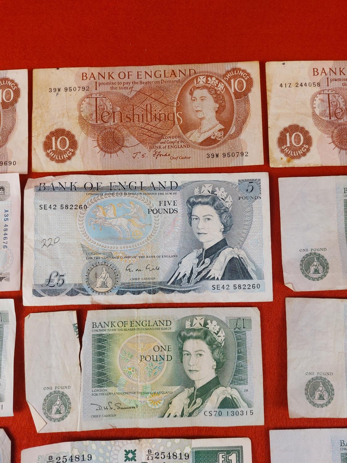 Collection of British bank notes