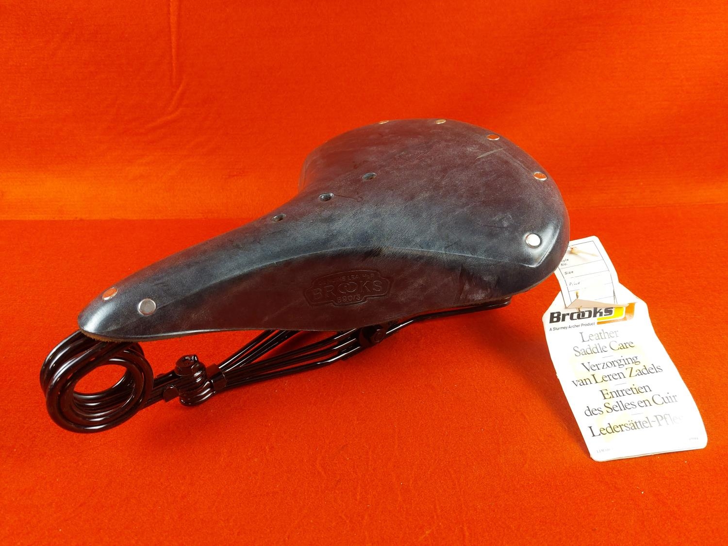 Lovely vintage Brooks B90/3 Bicycle saddle 3 sprung. Leather with ...