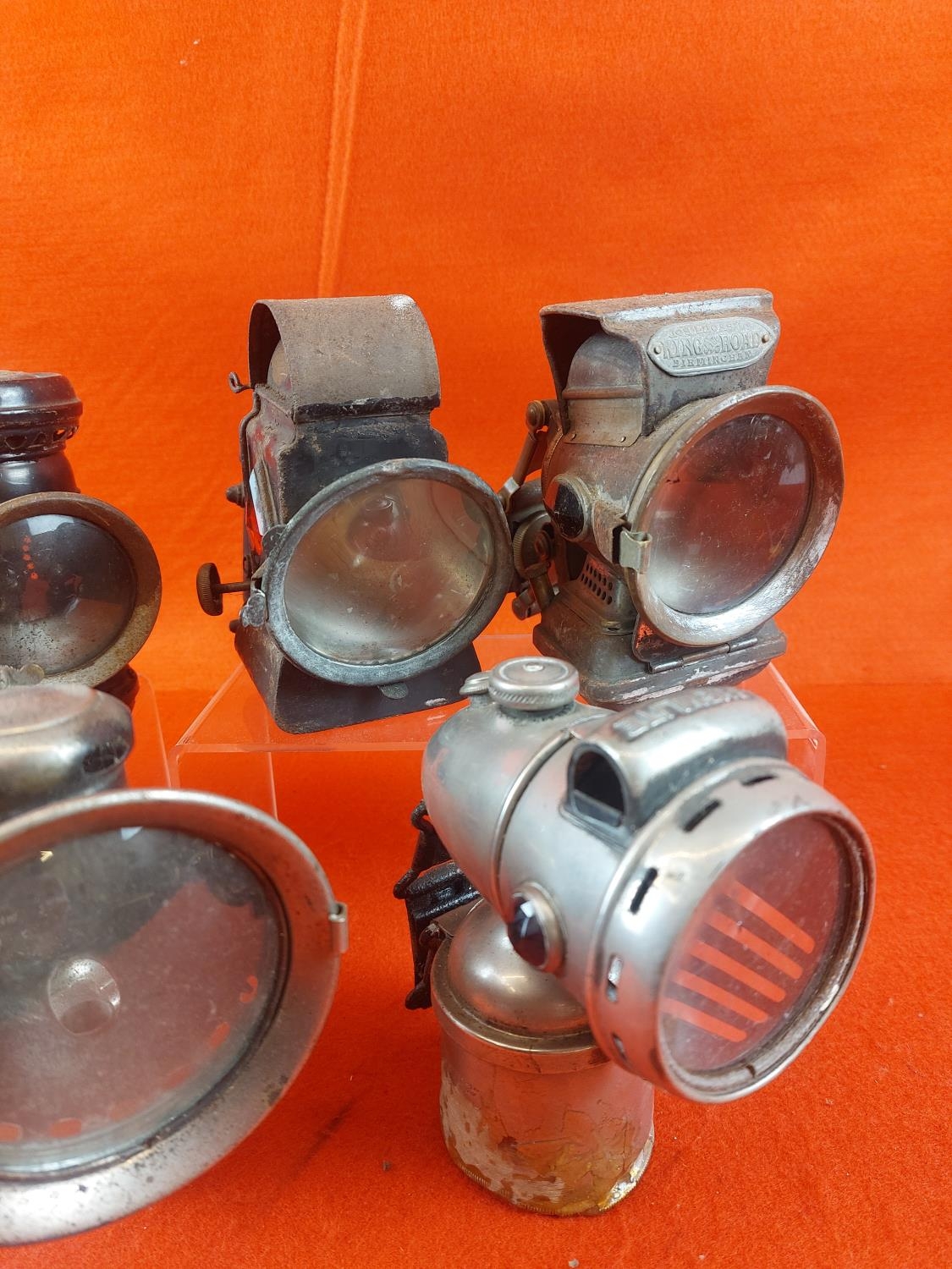 Collection of 6 Antique cycle lamps various makers and condition