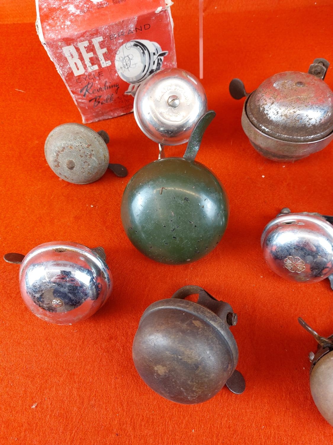 Collection of 15 vintage bicycle bells all in working order including ...