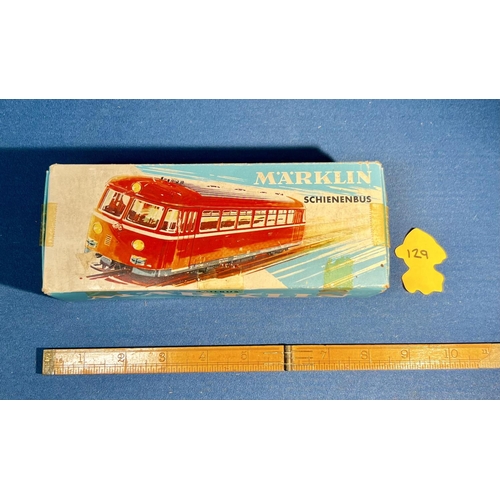 A boxed 00 3016 Marklin electric rail bus