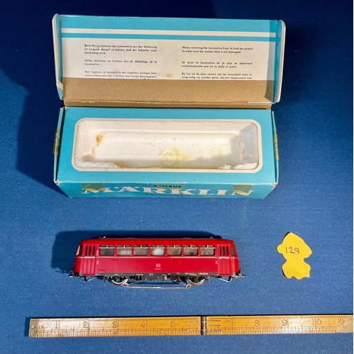 A boxed 00 3016 Marklin electric rail bus