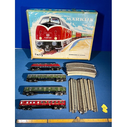A boxed Marklin 00 3121 Rapide train set