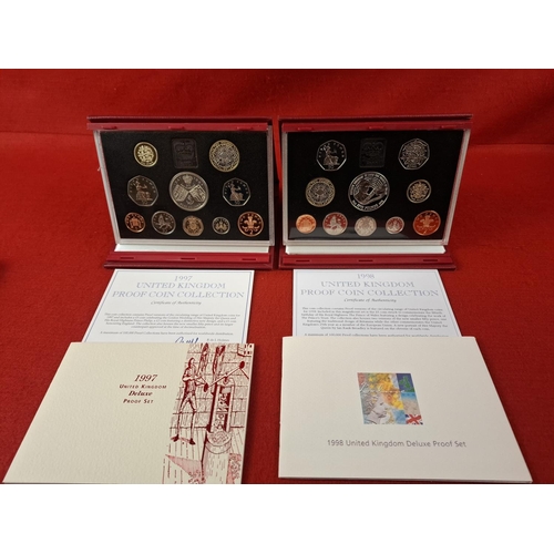 1997 & 1998 Proof coin set of United Kingdom deluxe sets
