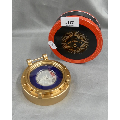 RMS Lusitania 1915-2015 1oz .999 Fine Silver Commemorative Coin.