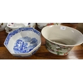 Spode Italian Blue & White Fruit Bowl & Floral Planter