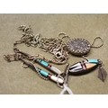 Silver & Enamel & Diamond Chip Necklace