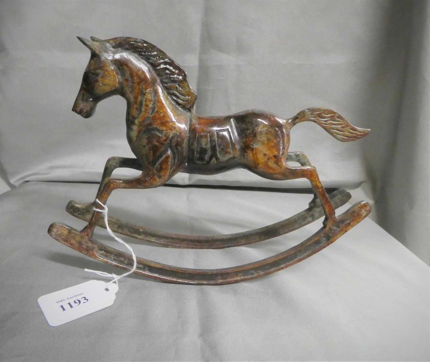 Cast Metal Rocking Horse Ornament.