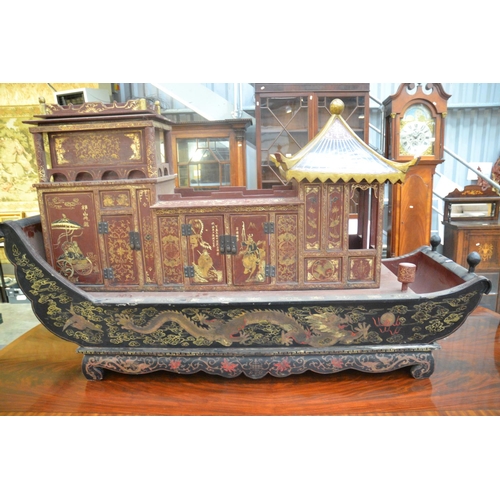 Chinese Lacquered Wedding Barge