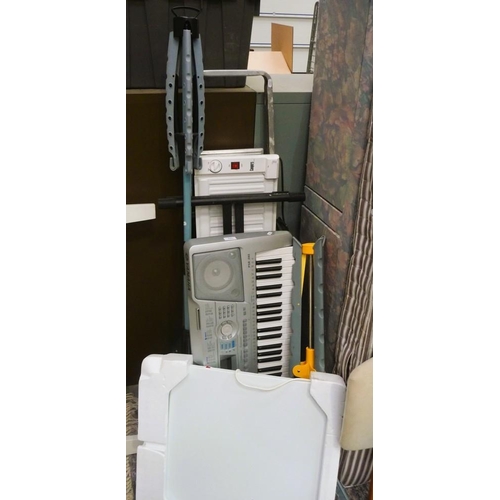 Yamaha Keyboard, Steps, Two Clothes Airers and Two Electric Heaters
