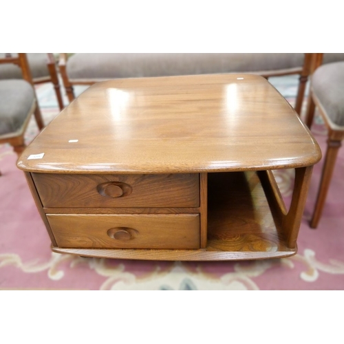 Ercol Mid Brown Pandoras Box Coffee Table.