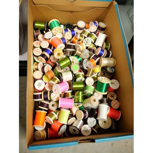 Box of Assorted Thread Reels.