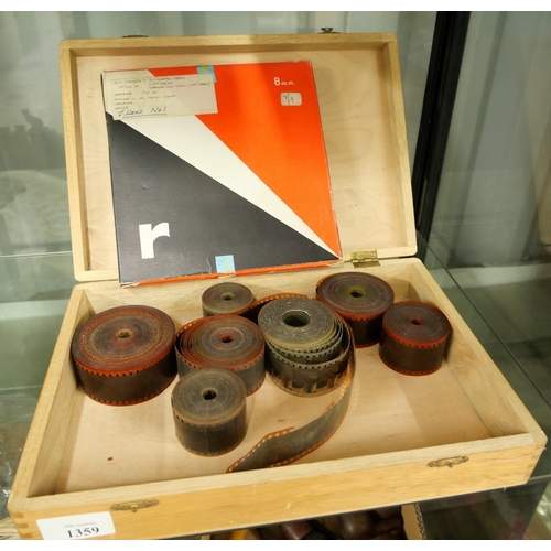 Box - Early Vintage 35mm Film Reels & Single Vintage 8mm film.