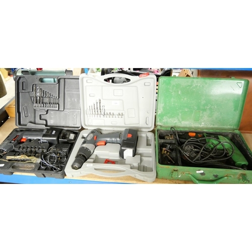3 Boxes - Hammer Drill & 2 Cordless Drills